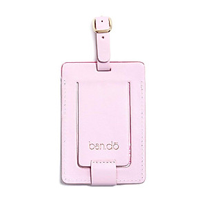 Ban.do Getaway Suitcase Tag for Travel, Pink Durable Vegan Leather Luggage Identifier, I'm Outta Here