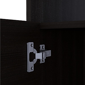 Omaha Nightstand, Single Door Cabinet, Metal Handle, 1 Shelf, Superior Top, Black