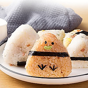 Cute Cat Rice Ball Molds 6 Sets Sushi Molds Bento Accessories Kits with 3PCS Vegetable Fruit Cutter Shapes and 1PC Gimbap Mold Triangle for Nori Rice Making DIY Bento Box Picnic Tools