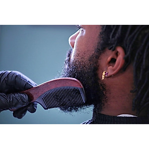 Shawty Red Low Heat Beard Grooming Growth Kit for Men, Hot Afro Comb, Skin Sensitive Adjustable Temperature Wooden Comb & Leave in Conditioner Spray for the Facial Hair Care (Watch The VIDEO)