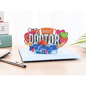 Liif Thank You Doctor 3D Greeting Pop Up Card, Thank You Card For Doctor, Nurse, EMTs, Healthcare Workers, Doctor Appreciation Gifts| With Message Note & Envelop | Size 7 x 5 Inch