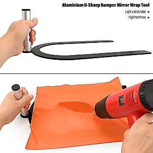 FOSHIO Aluminium U-Sharp Car Mirror Wrap Tool with Handle, Wrap-U-Ezee Vinyl Wrap Window Tint Tools for Bumper, Door Handle,Shark Fin GPS Antenna