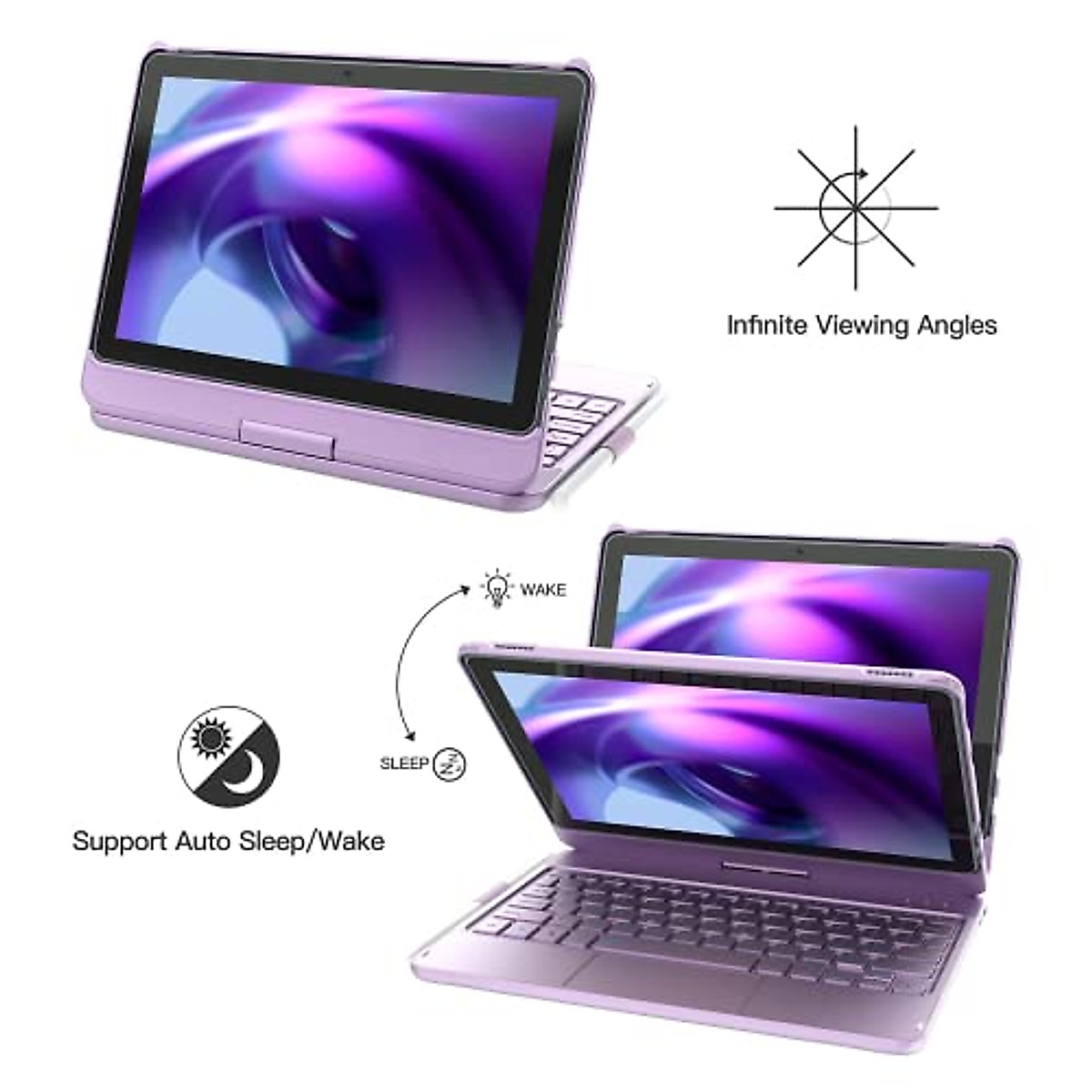 Touch Keyboard for All-New Kindle Fire HD 10 Tablet&Fire HD 10 Plus(Only Compatible 11th Generation,2021 Release)10.1"-360° Rotatable Touchpad Keyboard Case,Thin&Protective for Fire HD 10 tablet(2021)