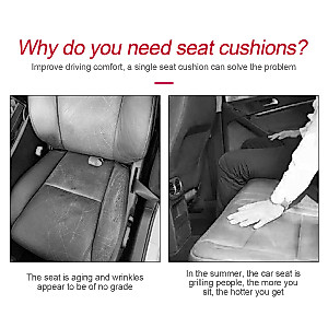 3PCS Set Car Seat Cushion for Front and Back Seat, 3D Soft Linen Breathable Auto Seat Cover, Comfort Non-Slip Rubber Bottom Universal for Most Cars (Black/Gold/3PCS)