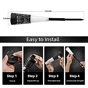 Halloween Decoration Solar Pathway Lights, Solar Garden Lights Outdoor Waterproof, Up to 12 Hrs, Solar Powered LED Landscape Lighting for Lawn, Patio, Yard, Walkway, Driveway, (Warm White) 4Pack