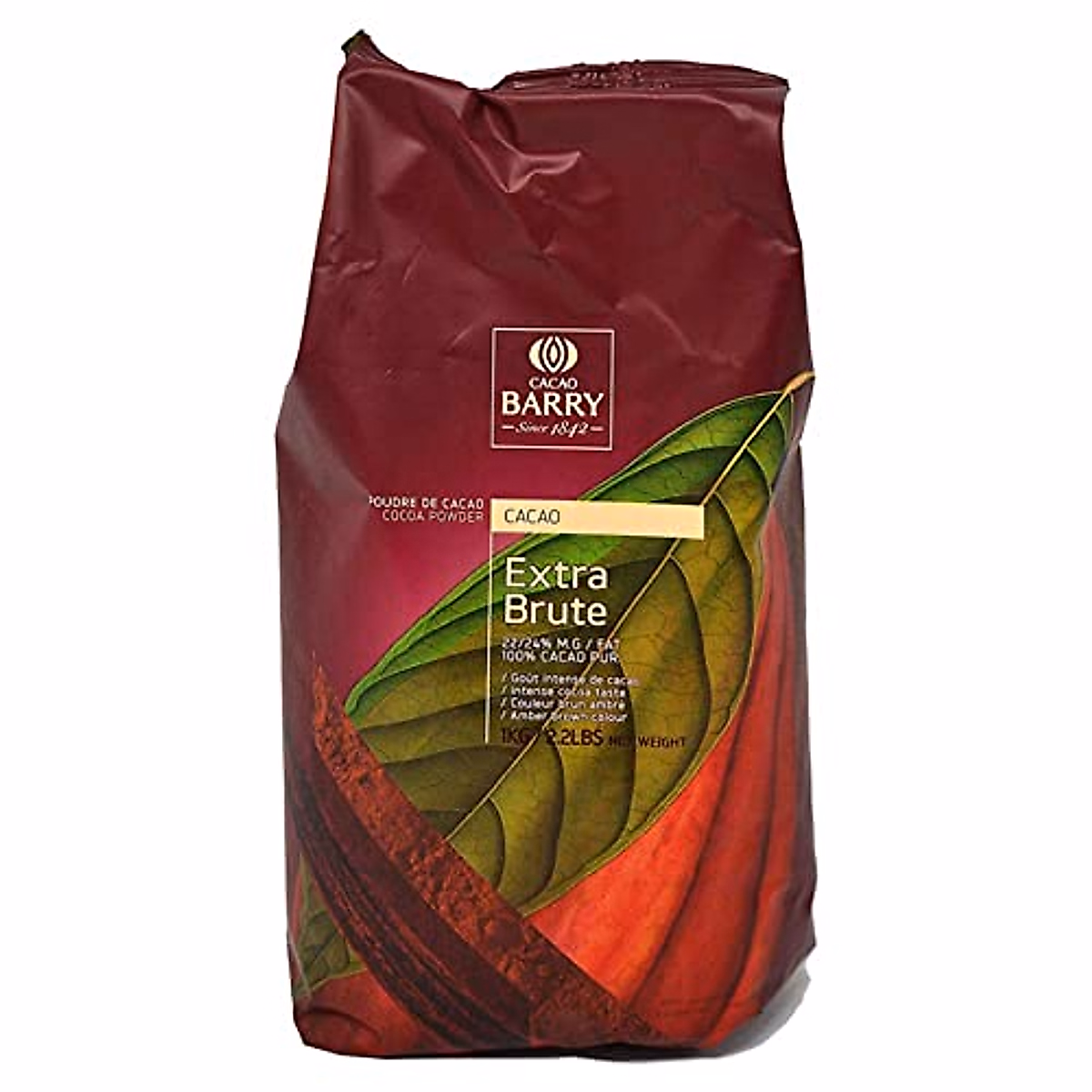 Cacao Barry Cocoa Powder 100% Cocoa Extra Brute, 2.2 lb