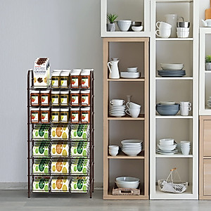 DOMYDEVM Can Rack Organizer 7-Tier Can Storage Organizer Free Standing Beverage Soda Can Storage Dispenser Holder for Kitchen Pantry, Bronze