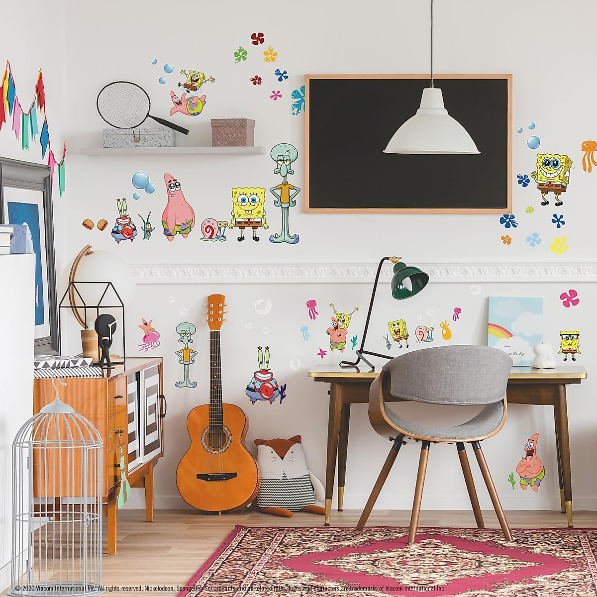 RoomMates RMK1380SCS Spongebob Squarepants Peel and Stick Wall Decals 10 inch x 18 inch