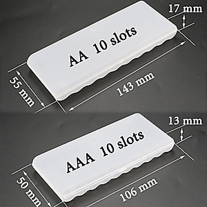 FULIN 2 Pack Battery Holder Organizer for 20 Counts AA Batteries and 2 Pack Storage Case for 20 Counts AAA Batteries