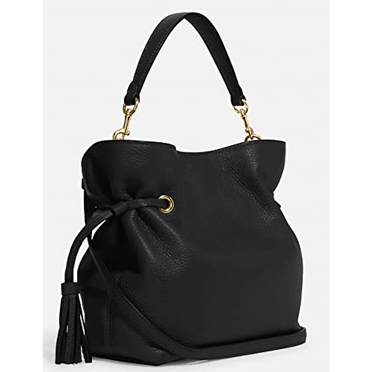 COACH Women's Andy Leather Tassle Crossbody Bag Handbag - Black