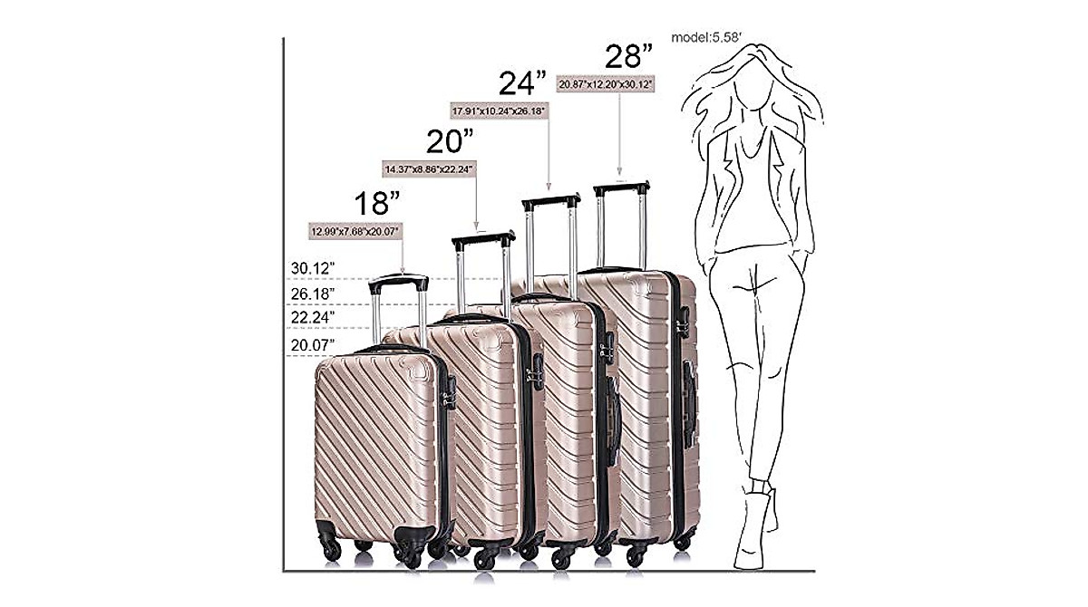 Apelila 5-Piece Hardshell Luggage Set - Champagne Gold
