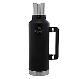 Stanley Classic Vacuum Insulated Wide Mouth Bottle - BPA-Free 18/8 Stainless Steel Thermos for Cold & Hot Beverages – Keeps Liquid Hot or Cold for Up to 24 Hours –  Matte Black, 2.5qt