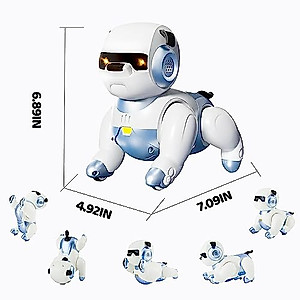 SENBYOWEI Smart Interactive Robot Dog Toy for Kids with Voice & Touch Control Dancing Pet RC Animal Toy for Boys & Girls Ages 3,4,5,6,7,8,9,10 Year Old and up Realistic Mini Pet Dog Robot Simulator