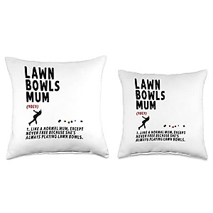 Lawn Bowling Retirement & Lawn Bowls Accessories Funny Lawn Bowls Mum Idea for Women & Funny Retirement Throw Pillow, 16x16, Multicolor