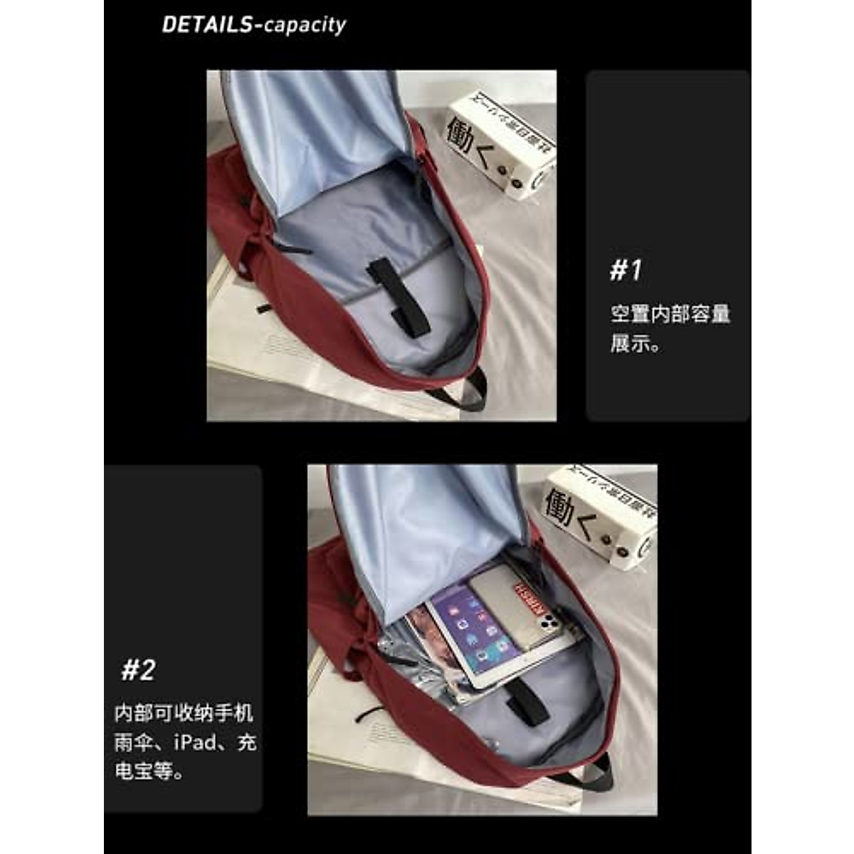 Simple plain color backpack Harajuku Korea Style, water resistance, lovely gift back to school for teenagers (white)