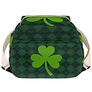 St. Patrick's Day Mini Backpack Purse for Women Shamrocks Clovers Paid Small PU Leather Designer Ladies Shoulder Bag Travel Fashion Daypack