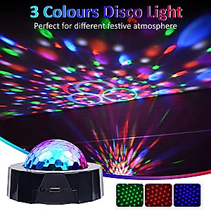 Disco Lights for Parties Multi Colour Mini Disco Ball Light Portable LED Home Disco Lights Sound Activated DJ Lights, 2-Pack USB Rechargeable Disco Lights for Kids, Car, DJ, Party, Bar, Christmas