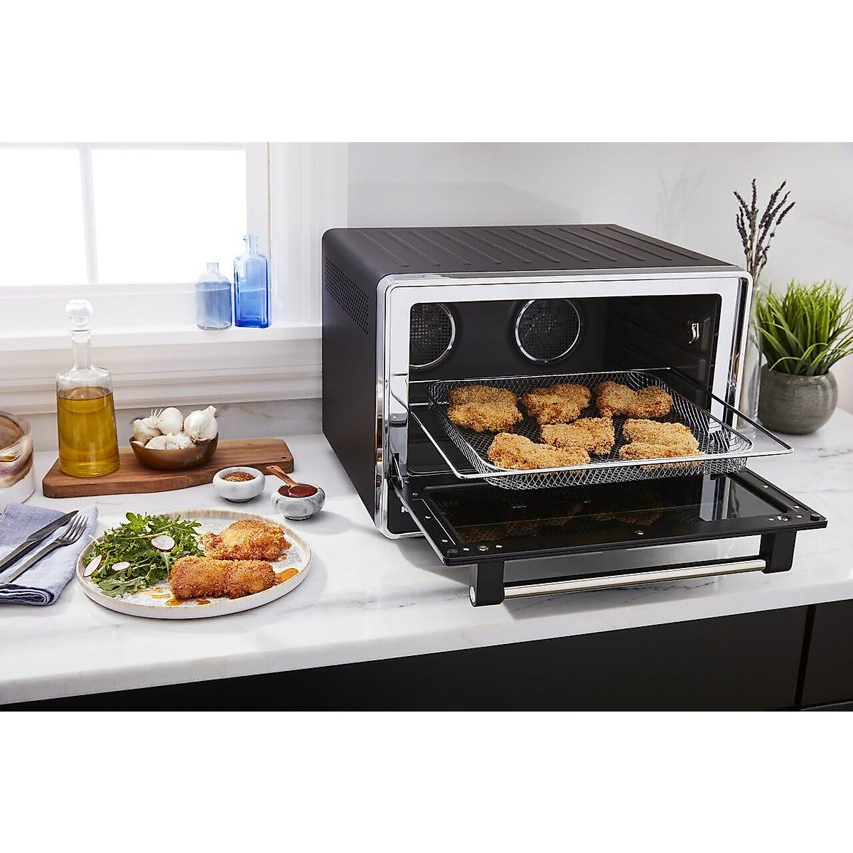 KitchenAid Dual Convection Countertop Oven with Air Fry and Temperature Probe - KCO224BM, Black Matte