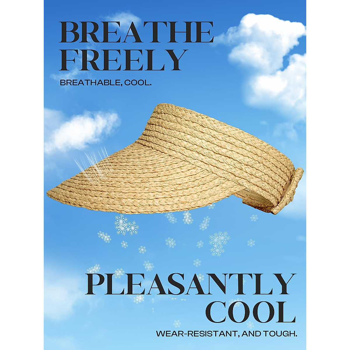 Straw Hats for Women, Visor Hats for Women Beach Hats for Women Sun Hat Womens Straw Hat Made of Natural Raffia