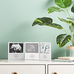 VonHaus Triple Sonogram Picture Frame for Keepsake Ultrasound Pregnancy Scan Images and Baby Photos