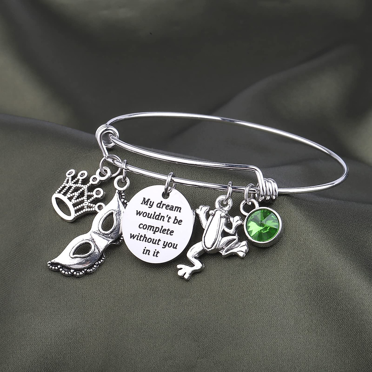 BAUNA Fairytale Frog Inspired Bracelet Princess Tiana Quote Jewelry for Fans My Dream Wouldn’t Be Complete Without You In It (Frog Inspired Bracelet)