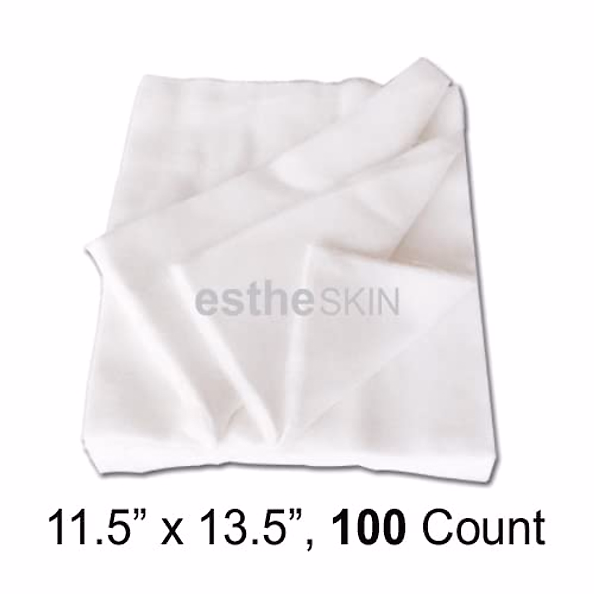 estheSKIN 100% Cotton Pure White Cutting Gauze for Professional Facial Treatment and More, 11.5"x13.5", 100 Count (1 Pack)