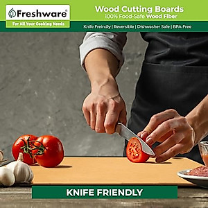 Cutting Board for Kitchen Dishwasher Safe, Wood Cutting Board, Premium Wood Fiber, Non-Porous, Reversible, Medium, 14.5 x 10.8-inch, Natural Slate