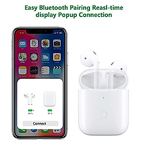 AirPods Charging Case Replacement Compatible with AirPods 1 2, Air pod Wireless Charger Case with Bluetooth Pairing Sync Button Silicone Protective Cover
