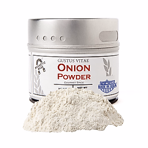 Onion Powder | All Natural, Non GMO | Sustainably Sourced Seasoning, Not Irradiated | Ultra Premium, Single Ingredient Spice | Hand Crafted in Small Batches | Made in USA | GLP-1 Friendly, Gourmet Spice | Gustus Vitae | #15