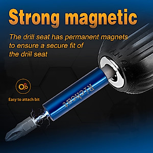 5PCS Magnetic Extension Socket Drill Bit Holder,1/4" Hex Shank S2 Steel,Screwdriver Extension,Quick-Change Hex Shank Set,Screwgun Bit Tip Holder