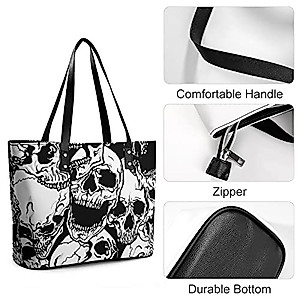 Womens Handbag Skulls Leather Tote Bag Top Handle Satchel Bags For Lady