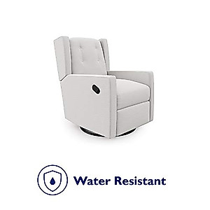 Baby Relax Mikayla Swivel Glider Chair, White, Water Stain Resistant Recliner