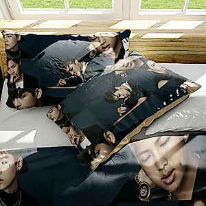 MattUi K-Pop Idol 3D Printed Bedding Set, Kids Youth Duvet Cover Set, Microfiber for Girls and Boys, Comes with 2 Pillowcases (1,Twin 68x86in + 20x30in)