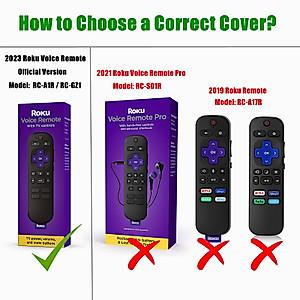 Glow Green Remote Cover Replacement for Roku Voice Remote (Official) Controller RCA1R, RC-GZ1 - Glowing in The Dark - Silicone Case with Lanyard for Roku Players, Audio and TV