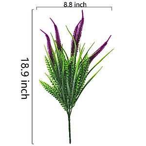 Artificial Flowers 4pcs Faux Plastic Plants Shrubs Simulation Greenery for Wedding Garden Farmhouse Outdoor Decor (4 Bunches Red)