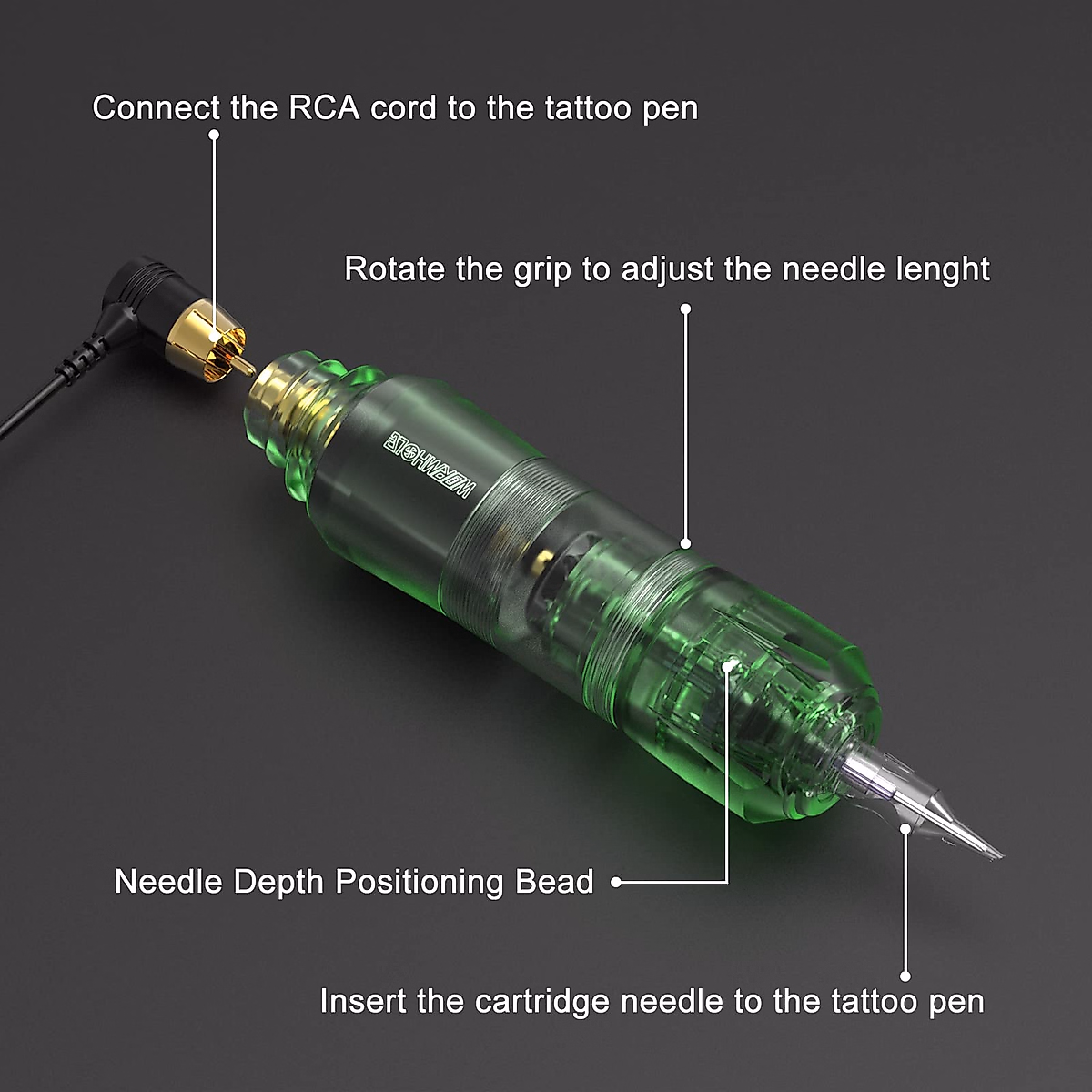 Tattoo Kit Wormhole Tattoo Rotary Tattoo Machine Kit Complete Tattoo Pen Kit 20PCS Tattoo Cartridge Needles 6PCS Tattoo Ink for Beginners and Tattoo Artists WTK159