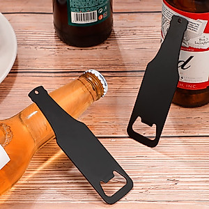 30 Pieces Stainless Steel Flat Bottle Opener Groomsmen Wallet Beer Bottle Opener for Kitchen, Bar, Restaurant, Wedding Bridesmaid Favor, Black