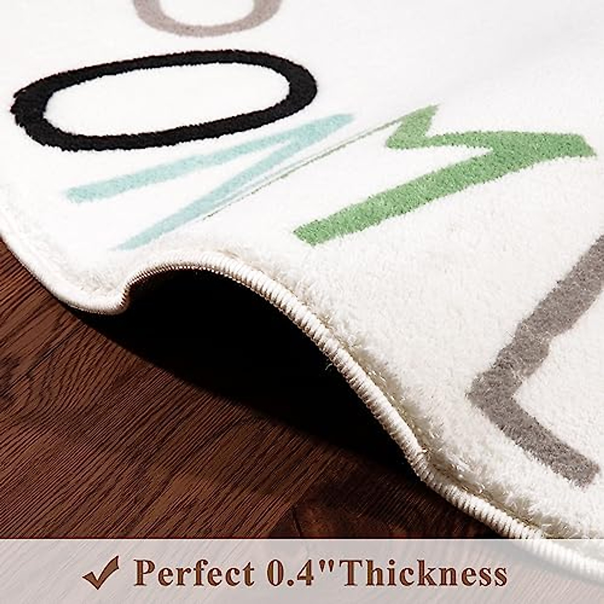 Topotdor Rainbow Round Kids Play Rug,Upside Down Alphabet Nursery Rug Extra Large Soft Crawling Play Mat for Children Toddlers Bedroom (47 inch, Multi Color)