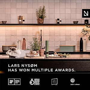 LARS NYSØM Cheese Knife Set Edge 2 pcs. I Cheese Knife Set Made of Stainless Steel I Cheese-Board with Cheese Hatchet I Premium Gift Box I Perfect as Christmas Gift (Carbon Black)