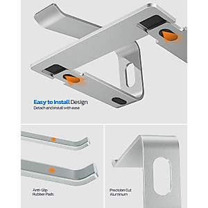 Nulaxy Laptop Stand, Ergonomic Aluminum Laptop Computer Stand, Detachable Laptop Riser Notebook Holder Stand Compatible with MacBook Air Pro, Dell XPS, HP, Lenovo More 10-15.6” Laptops