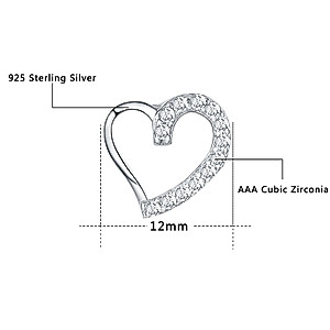 AoedeJ Minimalist Heart Stud Earrings Sterling Silver Earrings Small Heart Earrings (Silver - Style 12)