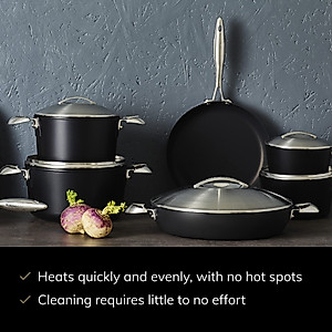 SCANPAN Professional 4.25 qt Chef Pan with Lid - Easy-to-Use Nonstick Cookware - Dishwasher, Metal Utensil & Oven Safe - Made in Denmark