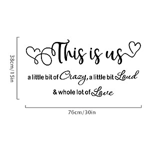 MoharWall This is Us Black Vinyl Wall Decal Art Quotes Stickers Home Decor Picture 30×15In