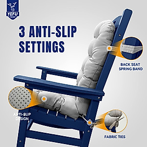 YEFU Adirondack Chair Cushion, Rocking Chair Cushions high Back, Thickened Patio Chair pad for Indoor and Outdoor, 49x20x5 inch, Gray, 2-Pack