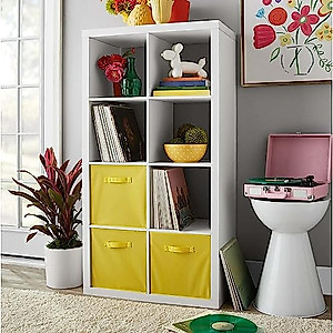 wenyuyu 8-Cube Storage Shelf Organizer Bookshelf System, Display Cube Shelves Compartments Bookcase for Kids, Closet, Bedroom, Bathroom (White)