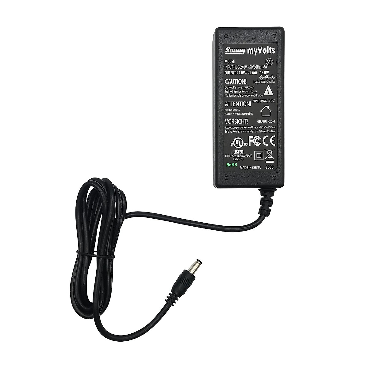 MyVolts 24V Power Supply Adaptor Compatible with/Replacement for Zebra ZD400, ZD410, ZD410D, ZD420, ZD420c Printer - US Plug