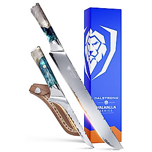 Dalstrong Valhalla Series Slicing & Carving Knife 12" Bundled with Boning Knife 6" - Leather Sheath