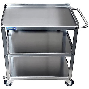 Commercial Stainless Steel 3 Shelf Utility Kitchen Metal Cart 24"X15"X33"