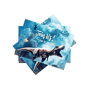 aybl 24pcs Dinosaur Birthday Invitations,Dinosaur Party Invitations Birthday Party Supplies Decoration (1)