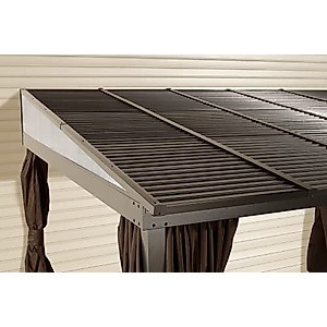 Sojag 10' x 14' Portland Gazebo Wall-Mounted Outdoor Weather-Resistant Aluminum Frame Sunroom Brown